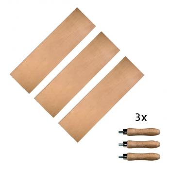 sharpeningstones.de - Set Leder Bench Strops 3 Stück